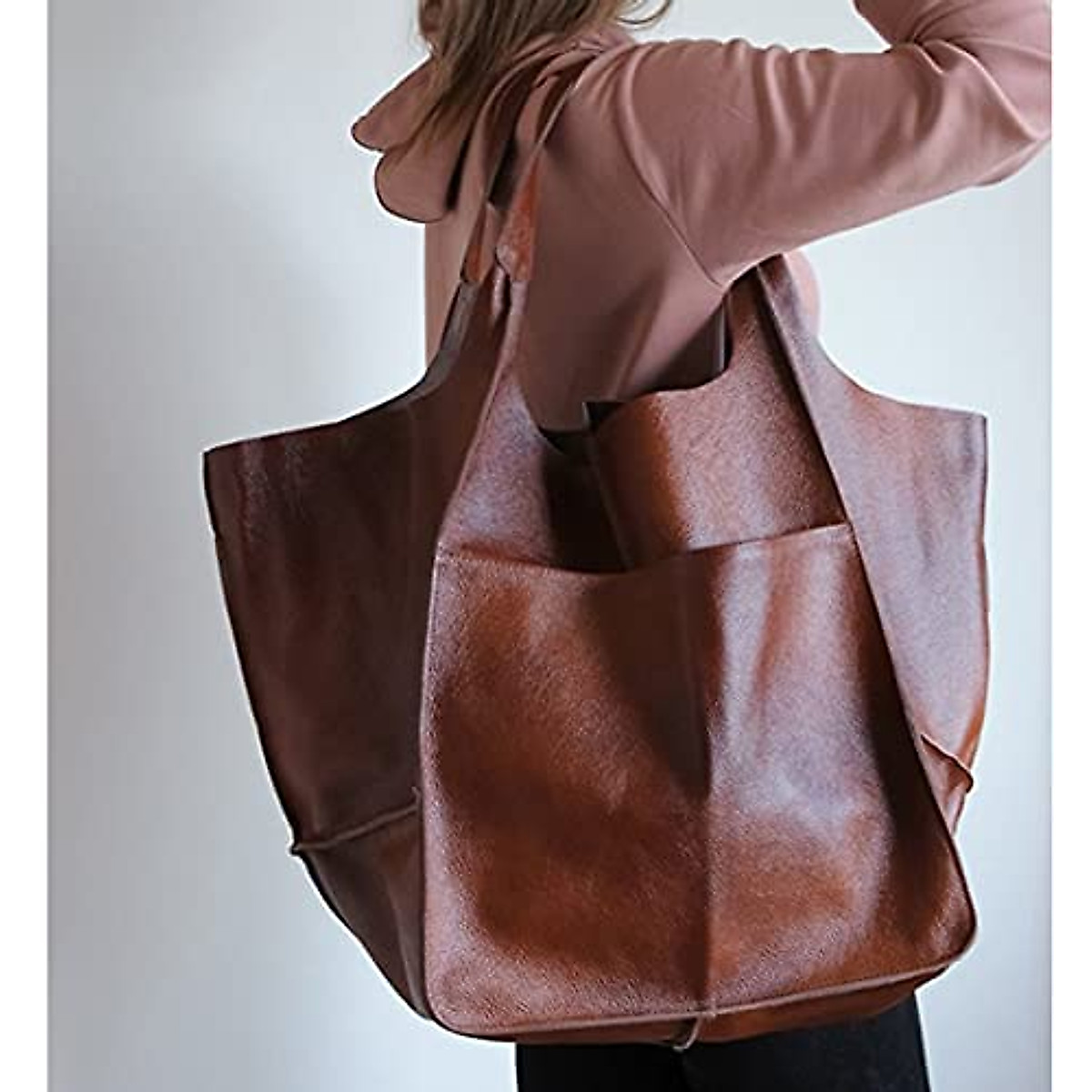 Molodo Womens Handbag, Pu Leather Bucket Tote Purse And Handbags Medium Satchel Hobo Purse Designer Work Shoulder Bags