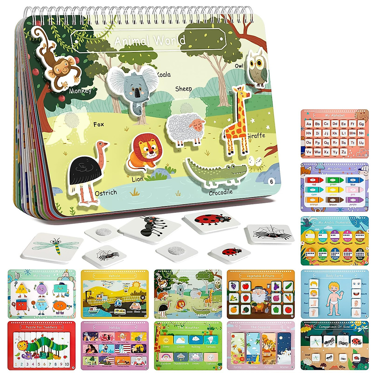 Freebear Busy Book for Toddlers, Book for Toddlers, Preshool Kindergarten Learning Activities, Autism Sensory Toys, Travel Toys, Gifts for Girls and Boys 4 5 6 7 8 Years (Rabbit)