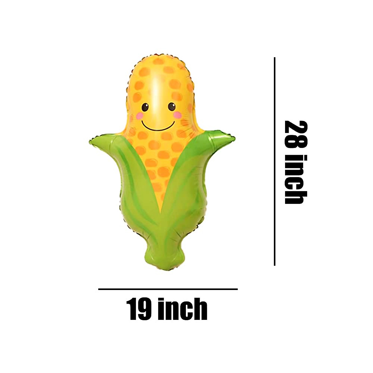 HORUIUS Corn Balloons Vegetables Corn Foil Mylar Balloons for Baby Shower Corn Themed Party Birthday Decoration Supplies 28 inch 5PCS