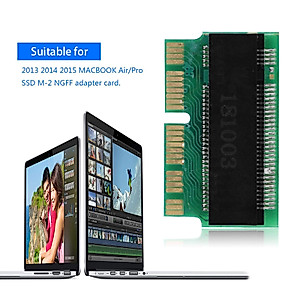 ciciglow SSD to M.2 NGFF Convert Adapter Interface Card 2013 2014 2015 Suitable for MacBook Air/Pro NVME AHCI SSD Upgraded Kit for A1465 A1466 A1398 A1502(Green)