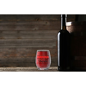 AW Fashions Hakuna Moscato It Means Drink More Wine Funny 15oz Crystal Stemless Wine Glass - Fun Wine Glasses with Sayings Idea For Women, Her, Mom on Mother's Day Or Christmas