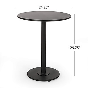 Christopher Knight Home Terra Outdoor Bistro Set, Matte Black