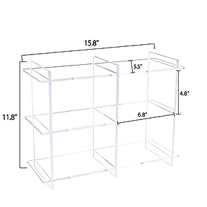 Sumerflos 3-Tier Acrylic Tabletop Display Shelf, Modern Clear Display Stand, Sturdy Storage Shelves for Toy, Makeup, Perfume, Spice