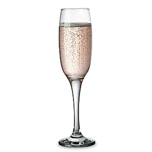 Champagne Glasses Thin Stem, KooK Premium Clear Glass Champagne Flutes Set of 8, 7 oz champagne, Classic Champagne Glasses