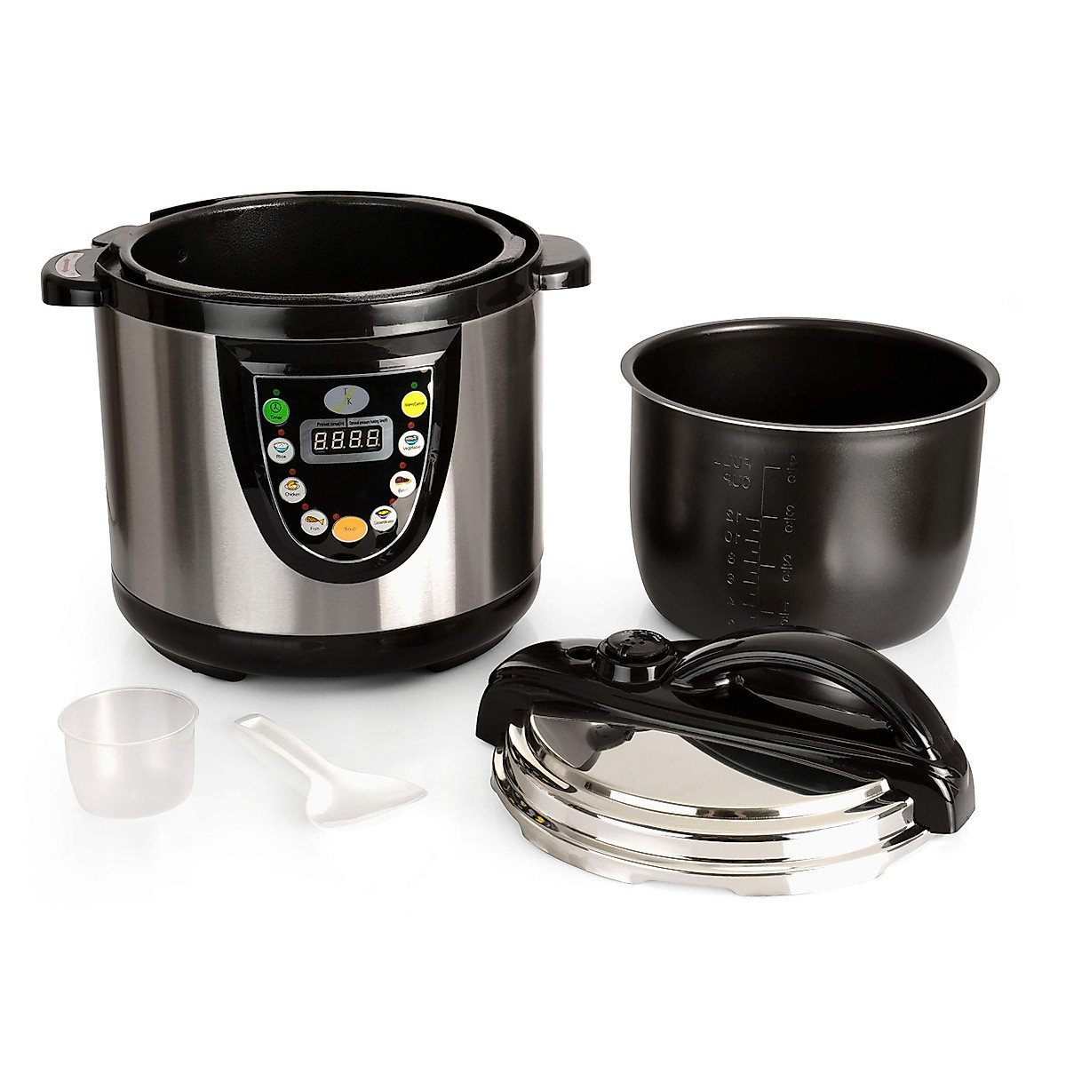 Berghoff Electric Pressure Cooker, 6.3 Qt, Black/Silver