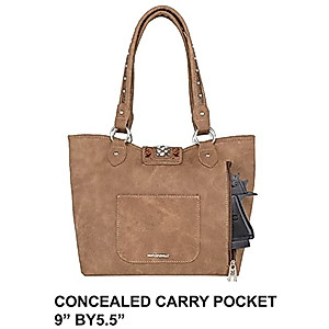 Montana West Concho Concealed Handgun Collection Tote Handbag-Black