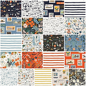 Bon Voyage Jelly Roll (40 Pieces) by Rifle Paper Co. for Cotton and Steel 2.5 x 44 inches (6.35 cm x 111.76 cm) Fabric Strips