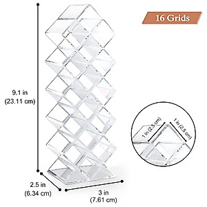 Lolalet 3 Pack Lipstick Holder Organizer, 48 Spaces Acrylic Stackable Fish Shape Lipsticks Tower Lipgloss Display Stand, Clear Lip Gloss Organizers Storage Box -16 Slots