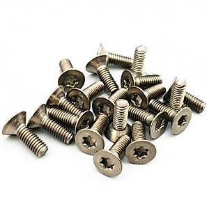 BOL-67626 Titanium Bolts M3 M1.6M2 M2.5 M4 M5 6 8 10 15 20mm Countersunk Torx Drive T5 T6 T8 T10 T20 Titanium Screws Ti Fastener 12pcs-(Dims: M5x35 mm T25)