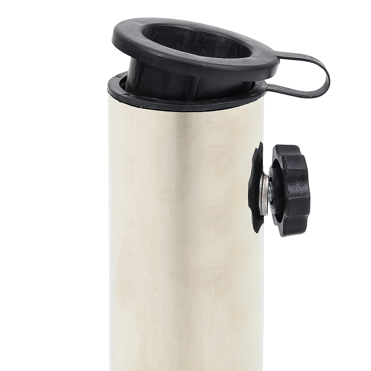 vidaXL Half-Round Black Umbrella Base, Durable Granite Construction, Stainless Steel Tube, Adapters for Various Parasol Sizes, Stable Garden Furniture Accessory - 15.7"x11"x1.6" - 22 lb Weight