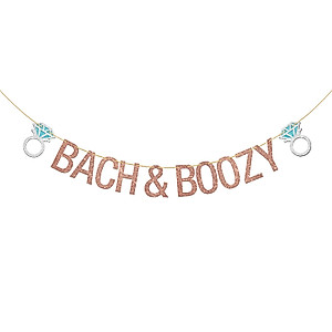 Deloklte Bach & Boozy Banner - Bridal Shower, Bachelorette Party Decorations Banner - Bach Party Decorations, Bachelorette Party Supplies, Rose Gold