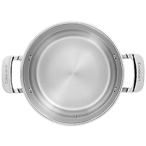 Cuisinart Contour Stainless 5-Quart Dutch Oven with Glass Cover, Silver