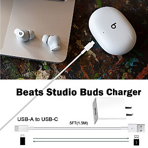 60in USB C Charger Cable for Beats Solo 4,Beats Pill 2024, Studio Buds +, Studio Pro (x Kim Kardashian), Beats Flex,Fit Pro, Wireless Earbuds Headphone Speakers Power Charging Block Cord Accessories