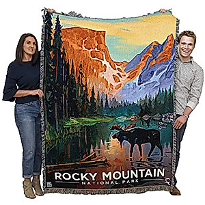 Pure Country Weavers Rocky Mountain National Park Blanket by Kai Carpenter - Anderson Design Group Inc - Gift Tapestry Throw Woven from Cotton - Made in The USA (72x54)