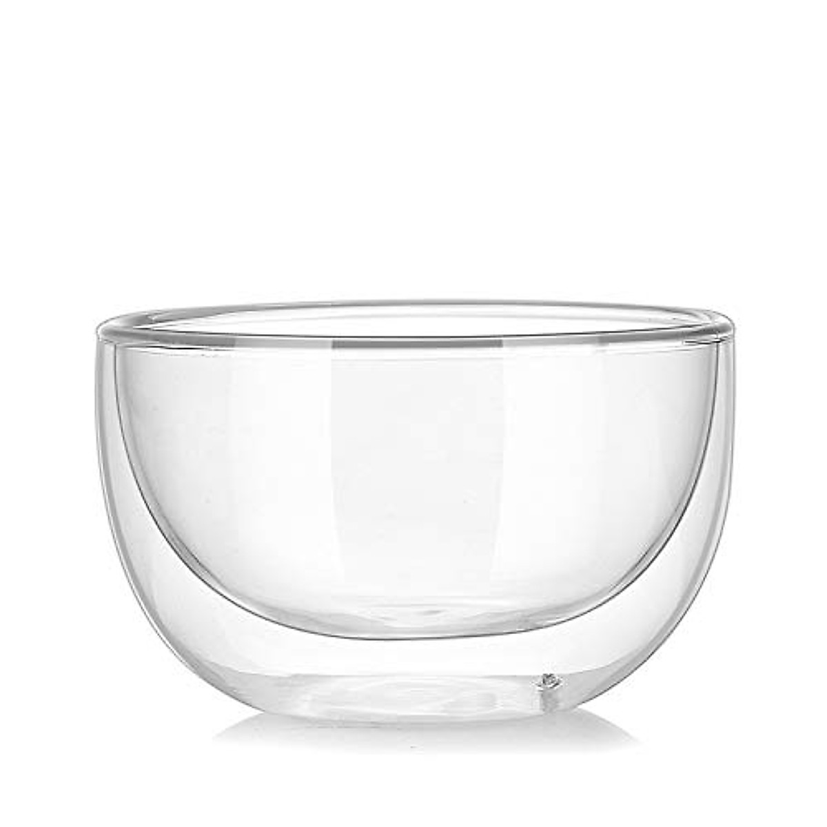 GracesDawn high temperature resistant double layer glass bowl borosilicate heat-resistant glass tableware transparent fruit salad bowl (300ml double bowl)