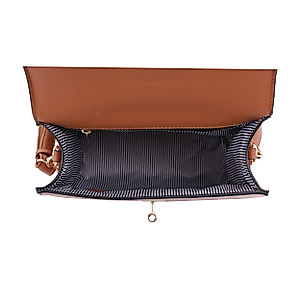 EVVE Women's Top Handle Satchel with Detachable Strap Small Pebbled Leather Crossbody Bag_TAN