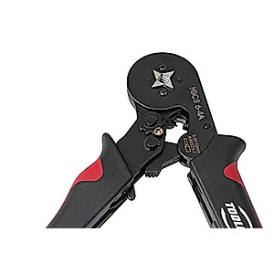 N/C Toolex Ferrule Crimping Tool Kit Self Adjusting Ratchet Crimper Pliers with 1800 pcs AWG 23-7 Terminal Connectors for Wiring Project Black,Red