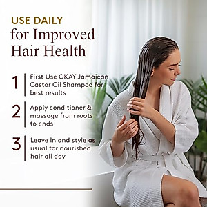 OKAY | Black Jamaican Castor Oil | Leave-In Conditioner for All Hair Types| Repair - Moisturize - Grow Healthy Hair | With Argan Oil & Shea Butter | Free of Parabens, Silicones, Sulfates | 33.8 oz