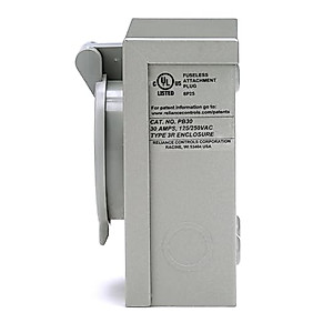 Reliance Controls Corporation PB20 20-Amp NEMA 3R Power Inlet Box for Generators Up to 5,000 Running Watts,Gray