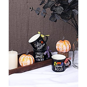 Nefelibata Mini Coffee Mugs, Halloween Witch Tiered Tray Decor Espresso Cups Farmhouse Home Kitchen I Smell Children Centerpieces Decorations Housewarming Novelty Gift 3PCS