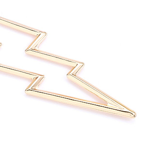 Lightning Bolt Drop Dangle Earrings For Woman Statement Flash Thunder Hook Earrings Punk Fashion Jewelry (Gold)