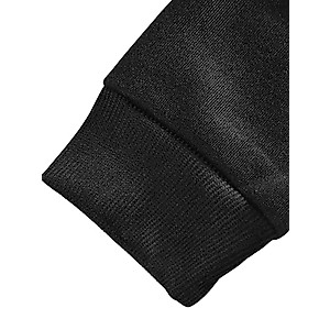 GORGLITTER Men's Letter Graphic Print Sweatshirt Crewneck Long Sleeve Thermal Pullover Tops Black Medium