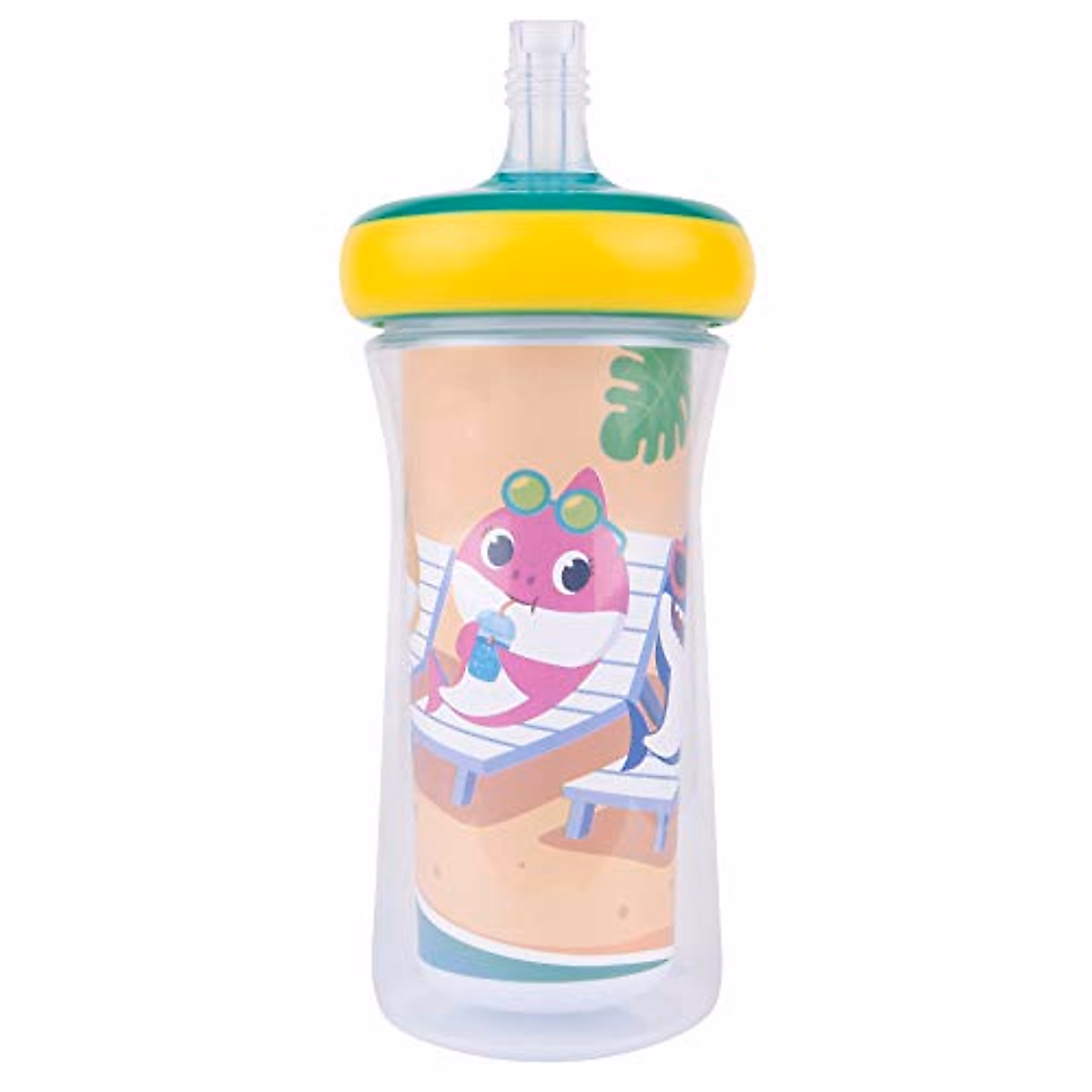 The First Years Pinkfong Baby Shark Insulated Straw Cup - Spill Proof Toddler Straw Cups - Toddler Sippy Cups - 9 Oz - 2 Count