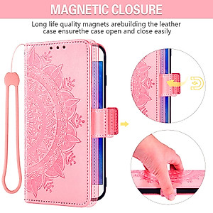 Asuwish Compatible with Xiaomi Redmi 6/6A Wallet Case and Tempered Glass Screen Protector Credit Card Holder Flip Purse Accessories Wrist Strap Cell Phone Cover for Redmi6 Redmi6A Women Men Rose Gold