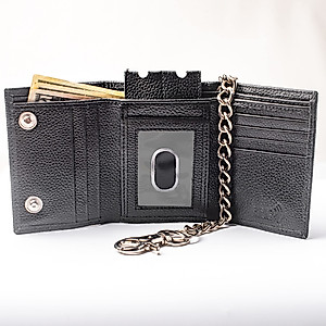 Juzar Tapal Collection Mens Wallets Black Trifold Rfid Protection Trifold Wallet Trifold Wallets For Men Men Wallet Leather Real Leather Wallets Biker Chain For Men