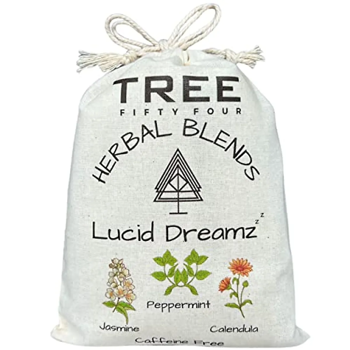 Lucid Dreamz Herbal Blend - Mugwort, Jasmine, Peppermint | Natural Caffeine Free Tea/Smoke Blend/Incense Herbs by Tree Fifty Four | 3 OZ Sachet w/Infusers