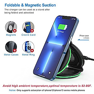 3 in 1 Wireless Charging Station,Apple Magnetic Foldable Fast Charger Pad for Magsafe iPhone14/Pro/Max/Plus/13/12/11/Pro/XS/XR/8,Watch Series 4/5/6/7/8,AirPods 3/2/Pro(Adapter Included)