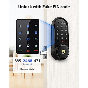 Hugolog Smart Lock,Keyless Entry Door Lock,Keypad Smart Door Lock,Smart Deadbolt Lock,Electronic Door Lock with Keyless Deadbolt,Bluetooth Digital Door Lock for Home,Airbnb,Garage