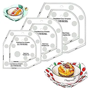 Bowl Cozy Template, Quilting Hot Bowl Rack Insulated Microfiber and Sponge Heat Resistant Acrylic Bowl Cozy Pattern Template for Hot and Cold Food Bowl Rack DIY Kitchen Art Craft