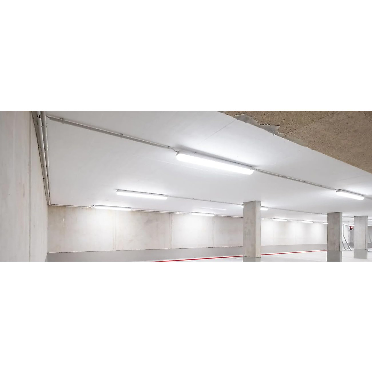 4FT LED Vapor Tight 50W W/Emergency Battery, 3X Wattage and 3CCT 3500K-4000K-5000K Tunable 6000LM 120-277V