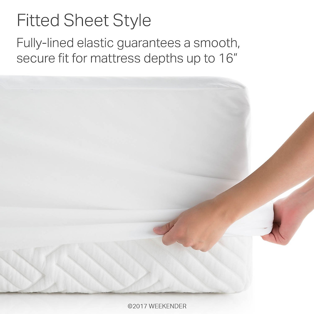 WEEKENDER Premium Commercial-Grade 5-Sided Mattress Protector-Waterproof-High Heat Dryer Proof-Reinforced Seams, Full XL, White