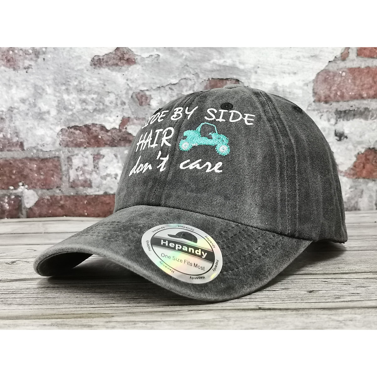 Hepandy Embroidered Side by Side Hair Don't Care Trucker Hat, Embroidery Mesh Baseball Cap for Kids Women Men, Adjustable Dad Hat