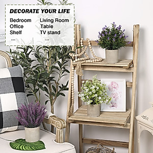 FUNARTY Fake Plants 3pcs Small Potted Plants Mini Artificial Small Flower 10” Faux Greenery Plants Indoor Lavender Pot for Garden Lawn Balcony Office Home Desk Decoration