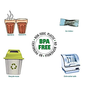 Dakoufish 12 Reusable Drinking Straws Free Cleaning Brush - Dishwasher Safe - Eco-Friendly - 15 cm (6 in) x 0.75 cm - Perfect for Cocktails (6inch,Clear)