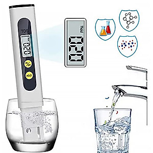 REALEGO TDS Tester, Electronic Water Meter with 0-9990 PPM Measurement Range Portable for Hydroponics, Swimming Pools, Household tap Water Quality Testing (White)