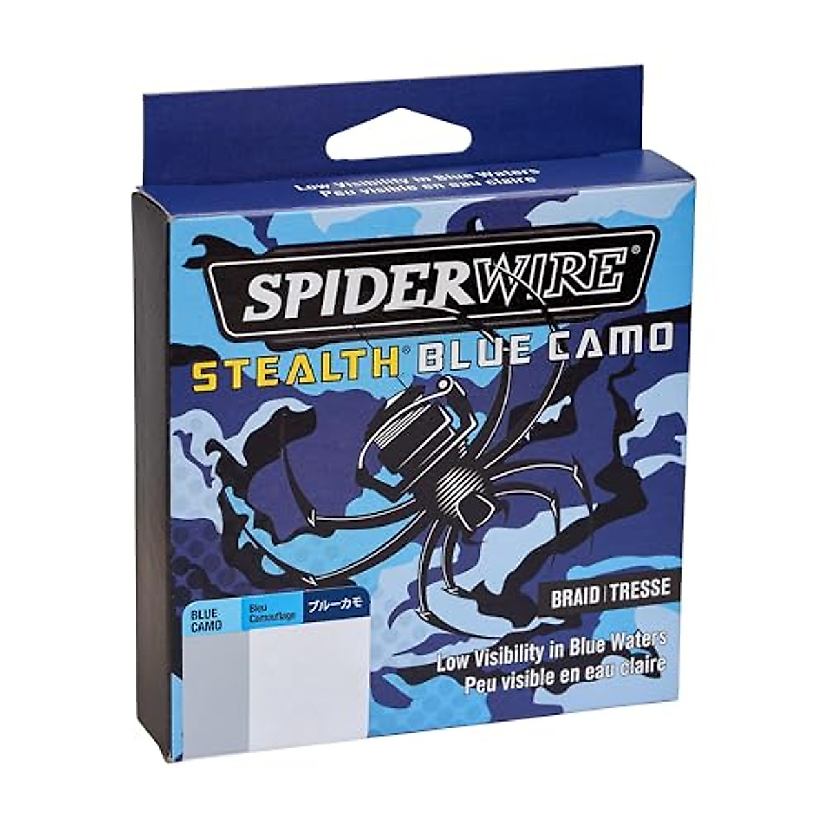 SpiderWire Stealth® Superline, Blue Camo, 30lb | 13.6kg, 200yd | 182m Braided Fishing Line, Suitable for Saltwater and Freshwater Environments