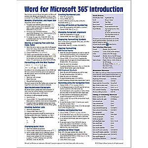 Word for Microsoft 365 (Office 365) Introduction Quick Reference Guide - Windows Version (Cheat Sheet of Instructions, Tips & Shortcuts - Laminated Card)