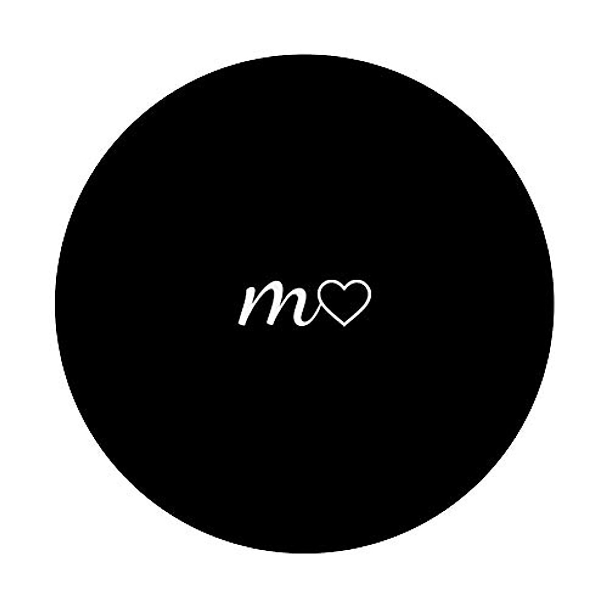White Initial Letter M Heart Minimalist Black PopSockets Swappable PopGrip