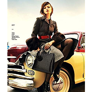 Women Tote Bag Shoulder Purse Patent Leather HandBag Designer Crocodile Rose Top Handle Bag Office Satchel Totes, Black