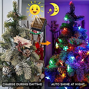 suddus 2 Pack Flower Solar String Lights Outdoor Waterproof 50 LED Solar Fairy Lights for Indoor Outdoor Decorations