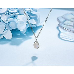 NOURISHLOV New Beginning Moonstone Sterling Silver Necklace for Women, Divorce Gifts for Women, Healing gifts for her, New Job Gift, Minimalistic Moonstone Jewelry