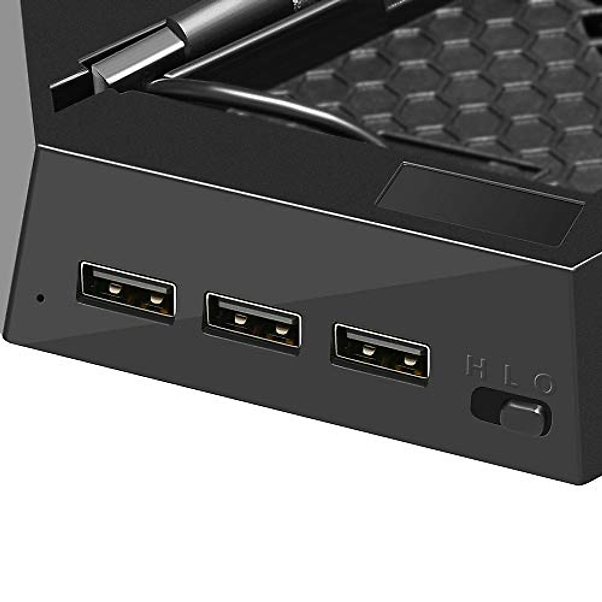 YICANG Vertical Stand with Cooling Fan Controller Charging Station for PS4 /PS4 Slim