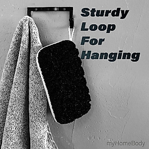 myHomeBody Extra Exfoliating Body Scrubber, Bath Sponge for Women, Loofah Exfoliator for Men, 1pc