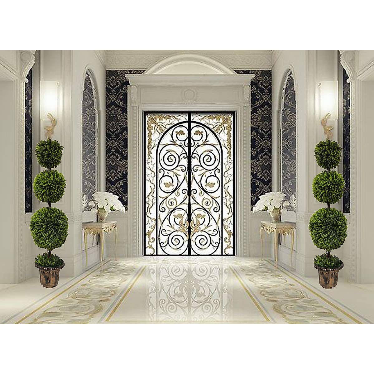 AMERIQUE Gorgeous 5 Feet Dense Triple Ball-Shaped Boxwood Topiary Artificial Tree Silk Plant, with Decorative Pot, Feel Real Technology, Super Quality, Green