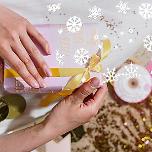 Ciieeo 10 Yards Christmas Fabric Tulle Roll Snowflake Tulle Roll Glitter Gauze Ribbon for Craft Bow Tutu Skirt Sewing Wedding Party Decoration 6 Inch Width White