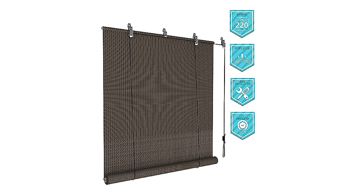Coarbor Outdoor Roll Up Shade - Privacy & UV Protection